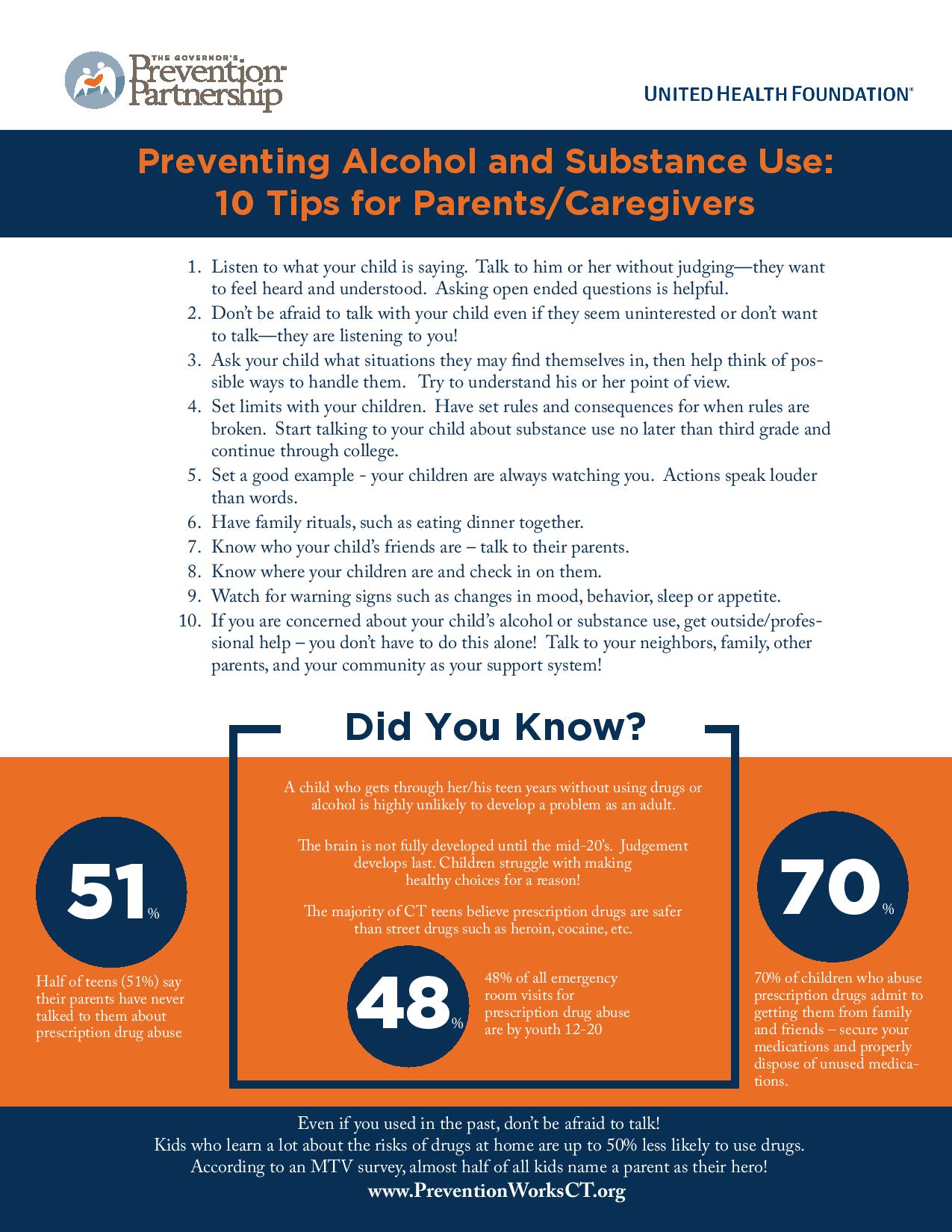10 Tips for Preventing Alcohol and Substance Use – Alcohol Awareness