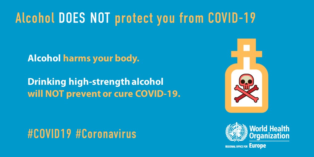 Alcohol does not protect you from COVID-19 – Alcohol Awareness